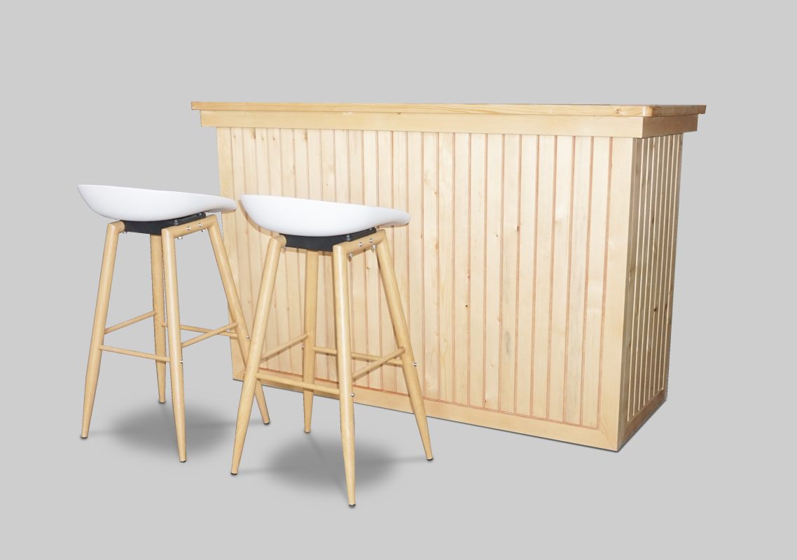 Rustic Wooden Bar Counter | Counters | Areeka Event Rentals