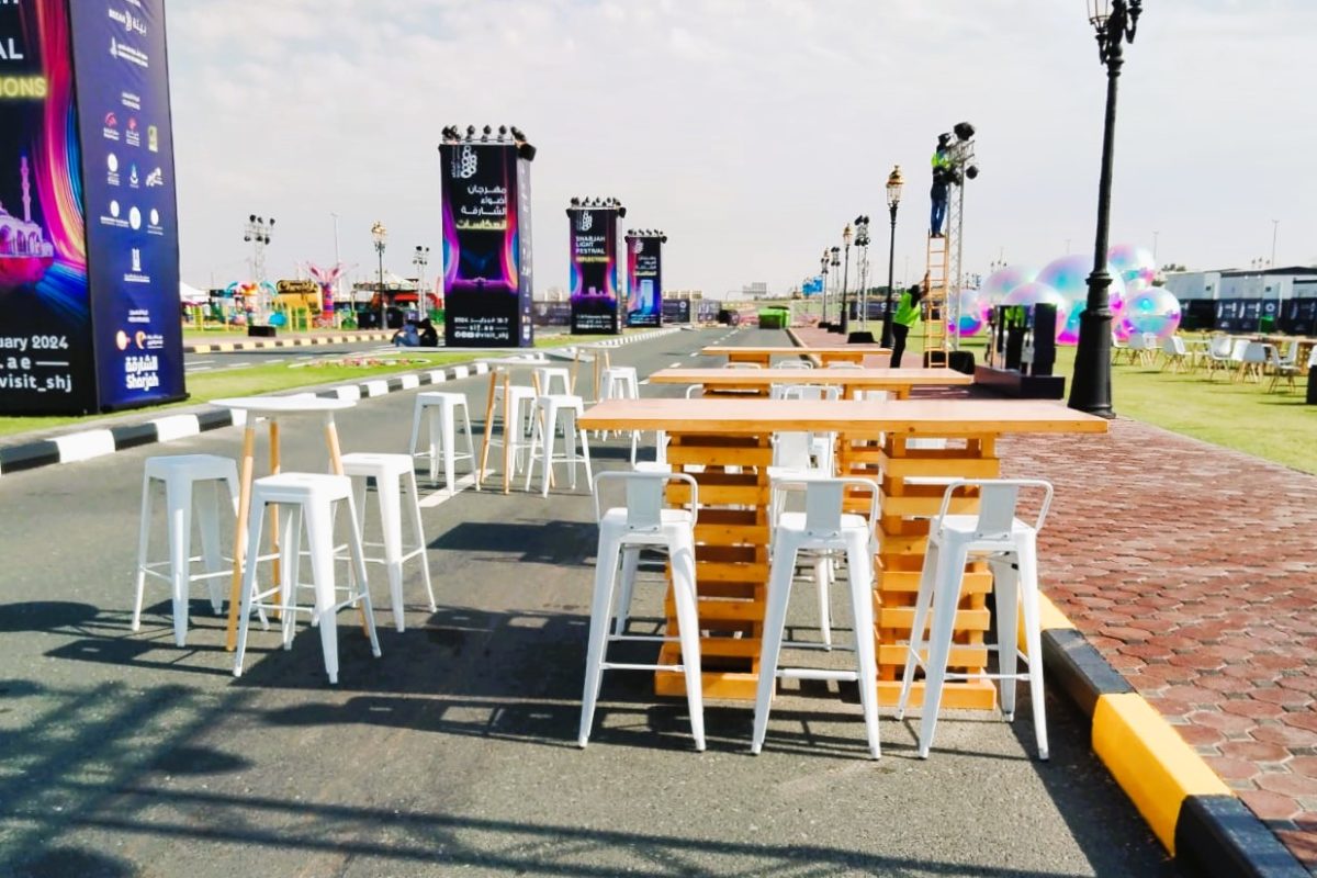 Round Wooden High Table Rental Dubai High Table Hire Dubai