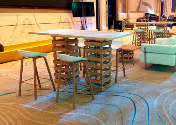 outdoor rectangular high table rental wooden rustic high table hire