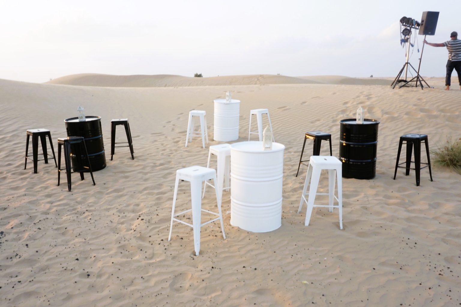 Oil Drum Cocktail Table Rental in Dubai, Abu Dhabi, UAE
