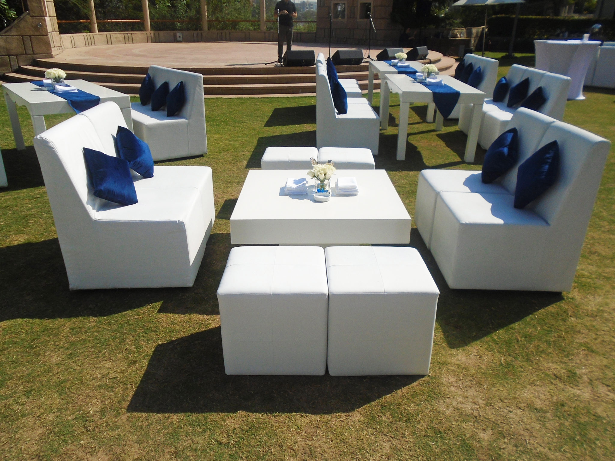 Square Leather Pouffe Rental in Dubai, Abu Dhabi, UAE