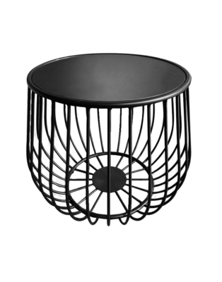 Round Black Coffee Table | Coffee Table | Areeka Event Rentals