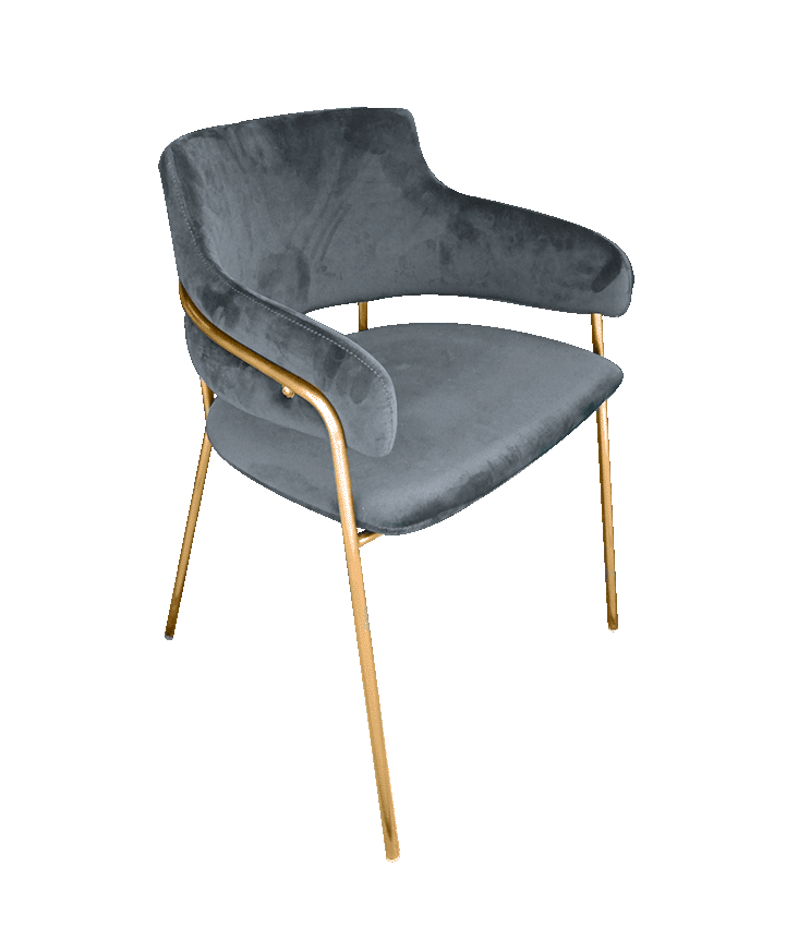 Gray Velvet Dining Chair | Dining Chair | Areeka Event Rentals