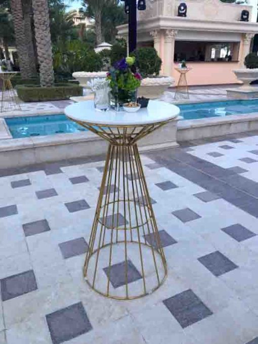 Gold Wire Cocktail Table Rental for Dubai, Abu Dhabi, UAE events.