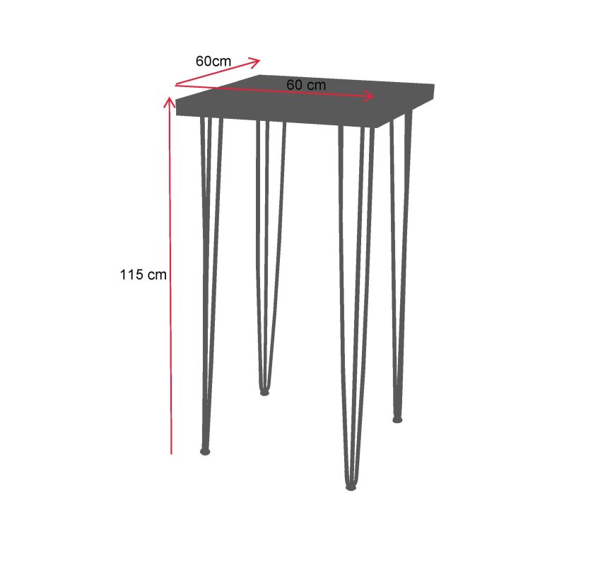 Hairpin Square Bar Table Rental in Dubai, Abu Dhabi, UAE, GCC.