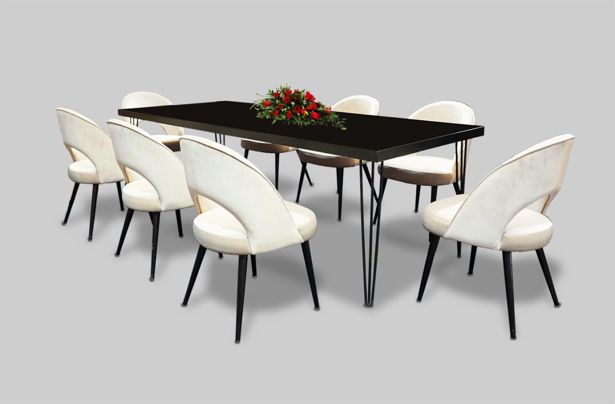 Black Hairpin Dining Table Rental in Dubai, Abu Dhabi, UAE, GCC