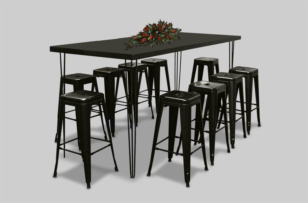 Black Hairpin Bar Table rental for Dubai, Abu Dhabi, UAE events