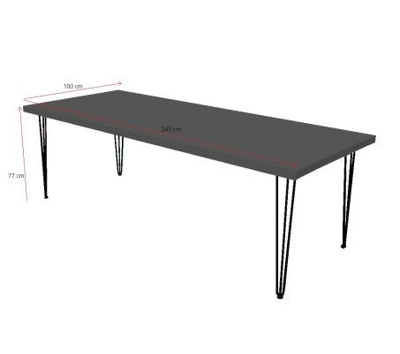 Black Hairpin Dining Table Rental in Dubai, Abu Dhabi, UAE, GCC