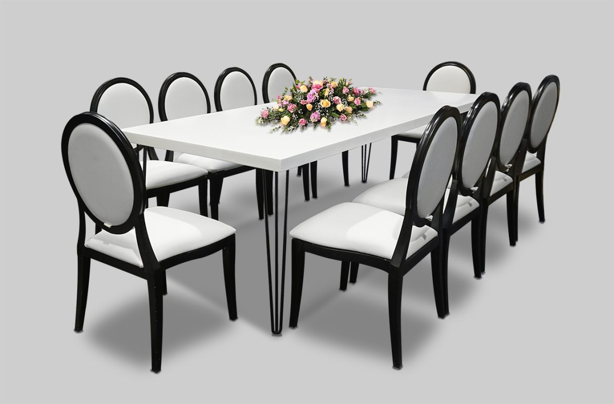 Rectangular Hairpin Dining Table Rental in Dubai, Abu Dhabi, UAE