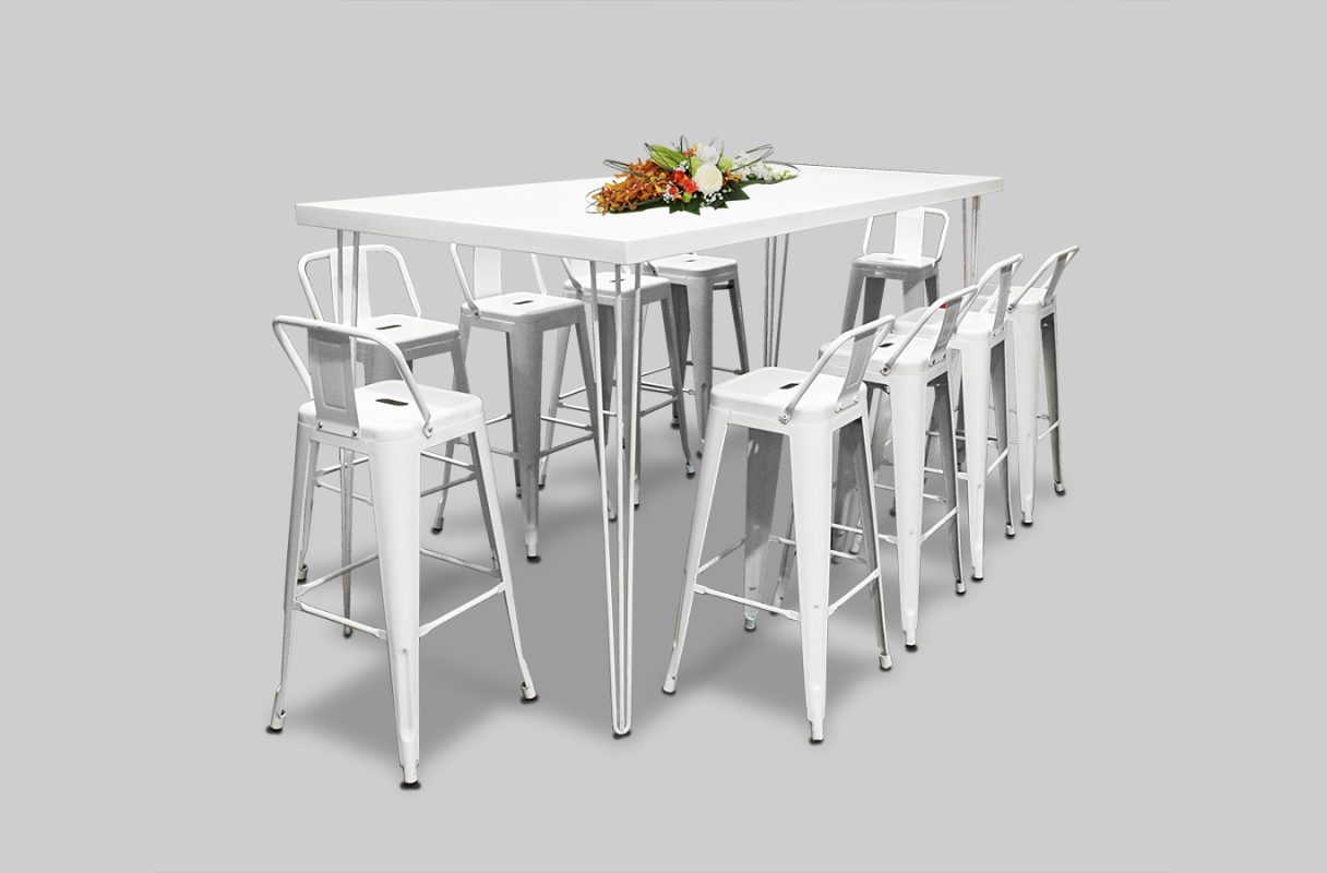 White Hairpin High Table Rental for Dubai, Abu Dhabi, UAE events.