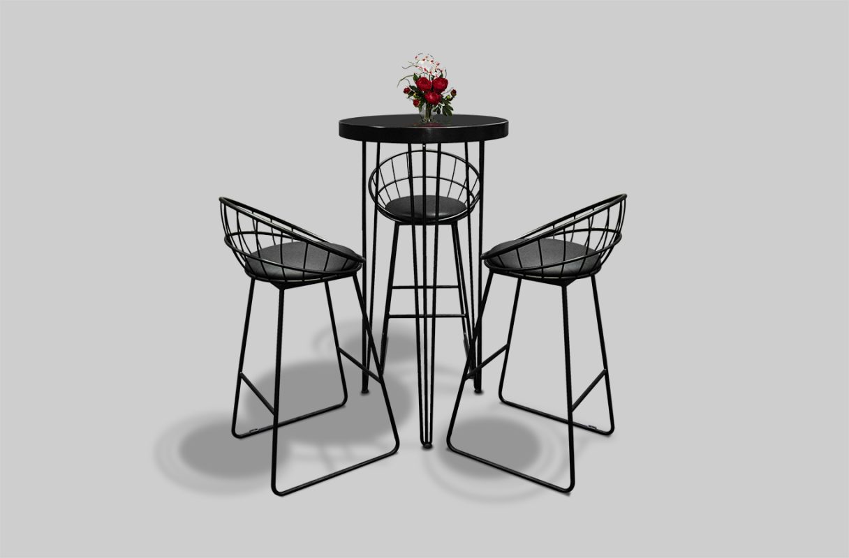 Black Hairpin Cocktail Table | Cocktail Table | Areeka Event Rentals