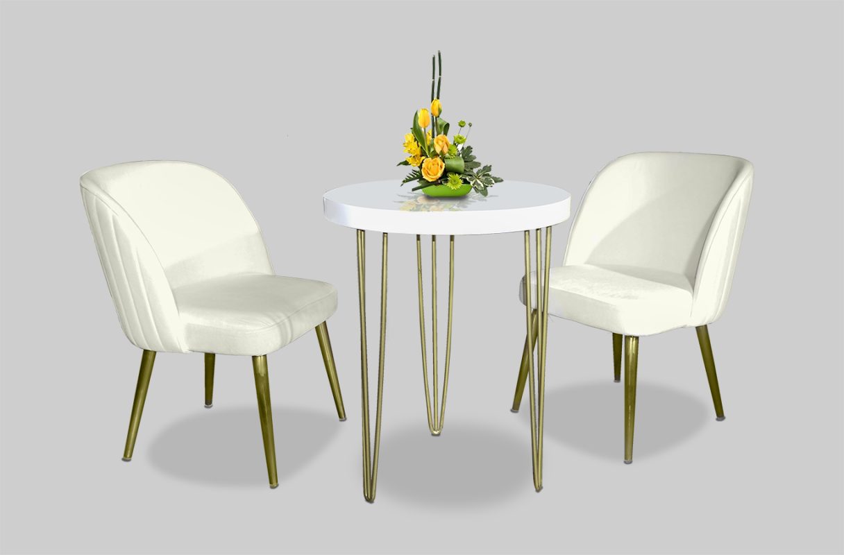 White Hairpin Round Table | Dining Table | Areeka Event Rentals