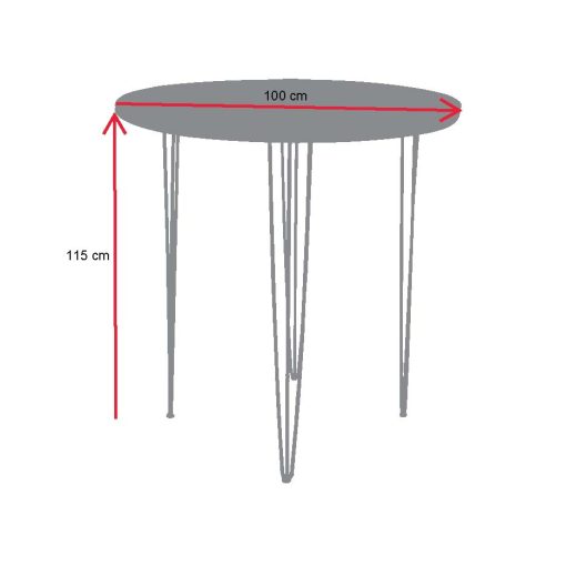Hairpin Round Pub Table | Cocktail Table | Areeka Event Rentals