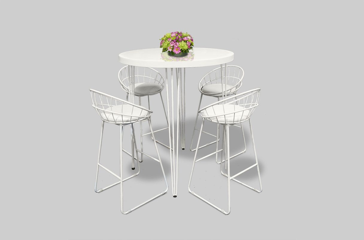 Round White Cocktail Table | Cocktail Table | Areeka Event Rentals