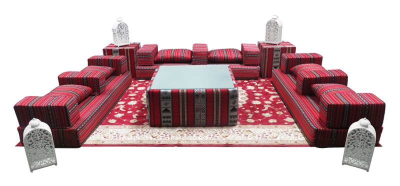 buy Arabic Floor Seating in Dubai, Abu Dhabi, UAE. Areeka Event Rentals.