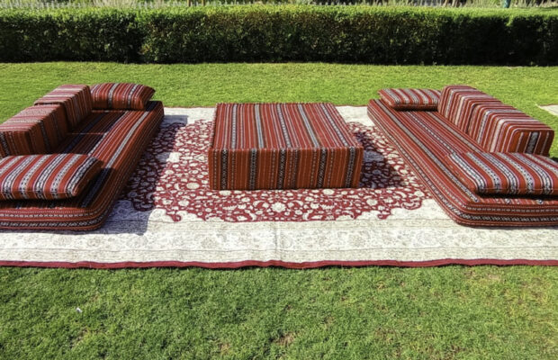 Low Majlis Cushion for rent in Dubai, Abu Dhabi, UAE events.
