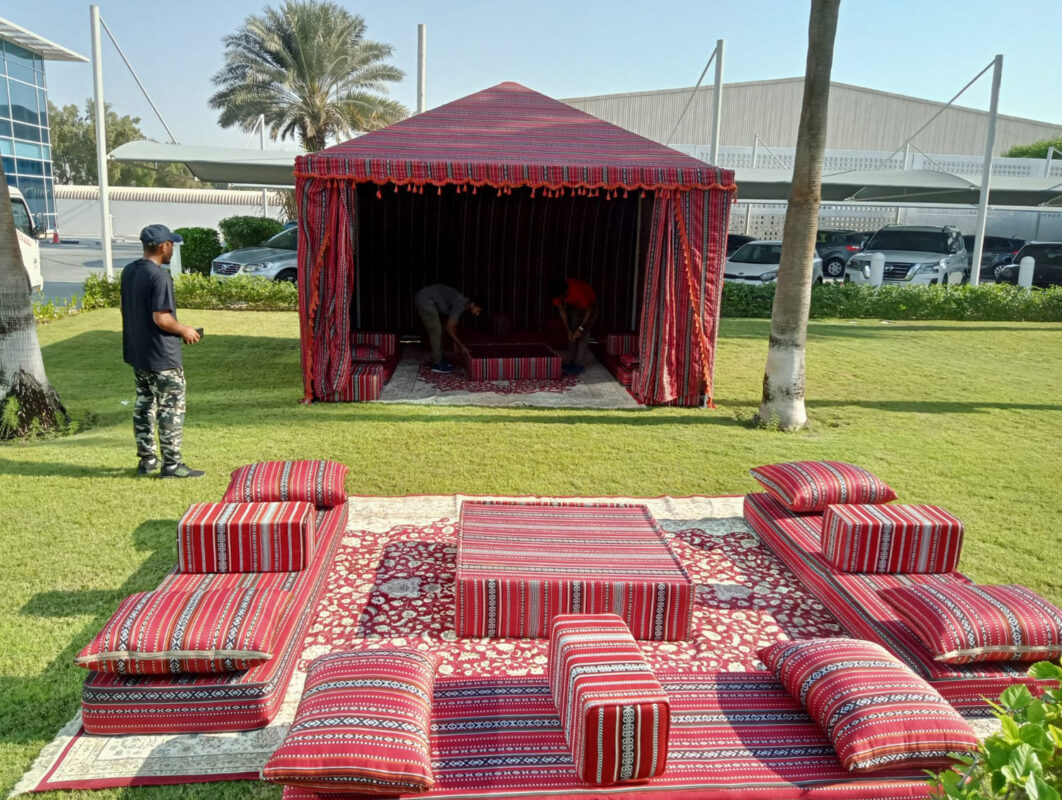 Low Majlis Cushion for rent in Dubai, Abu Dhabi, UAE events.