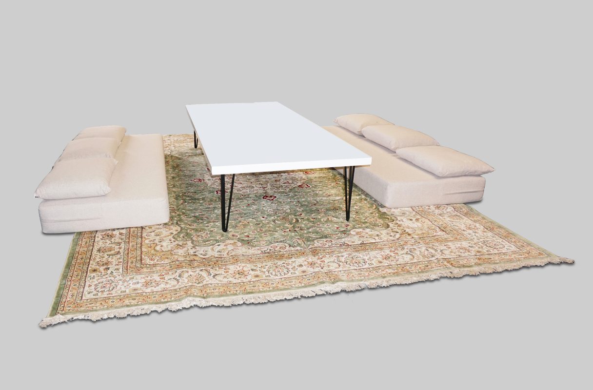 Beige Low Majlis Cushion | Arabic Majlis | Areeka Event Rentals