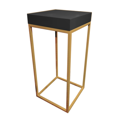 Buy Menorca Gold High Table, Black Wooden Top - Menorca Tables | Areeka ...