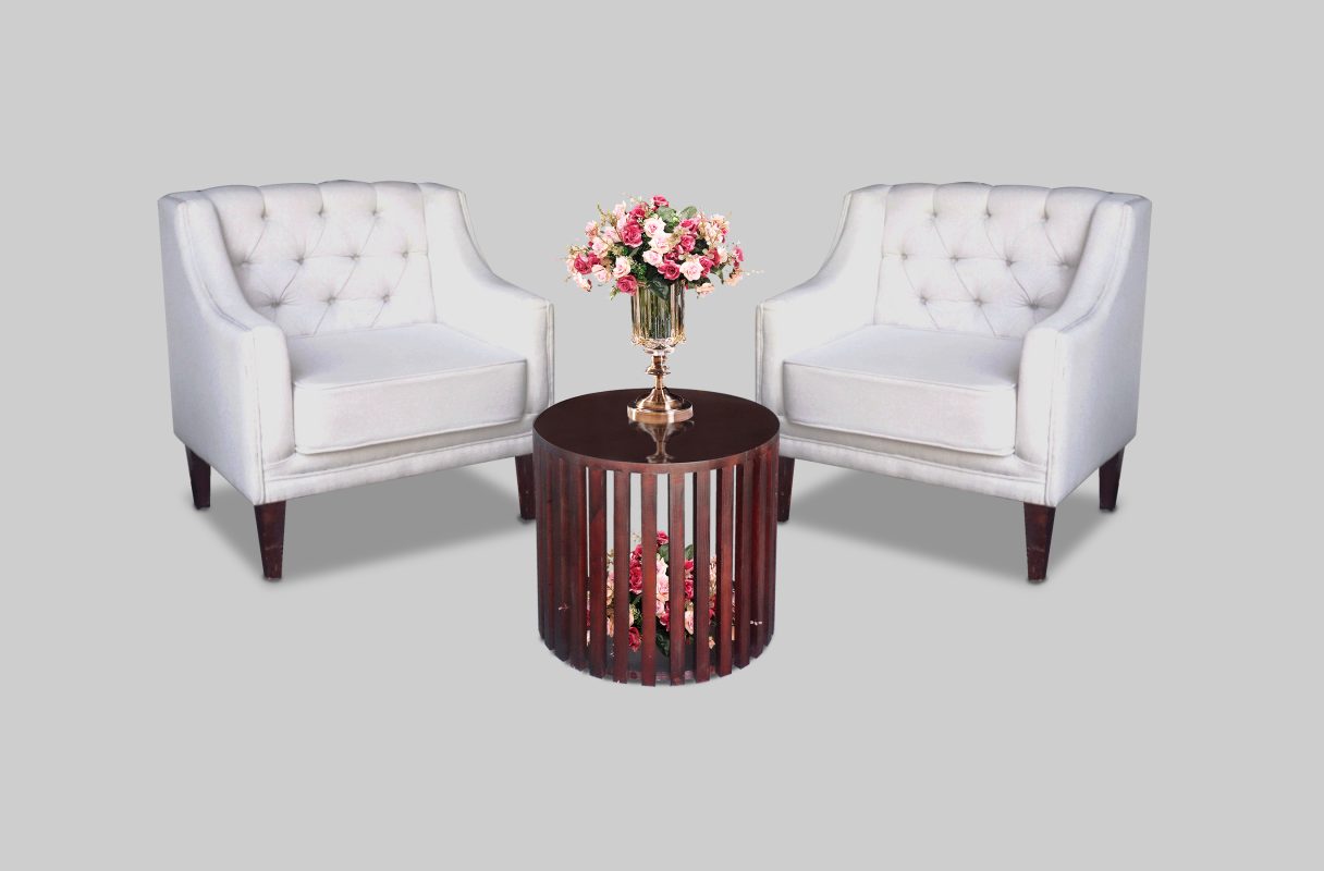 Brown Wooden Side Table | Coffee Tables | Areeka Event Rentals