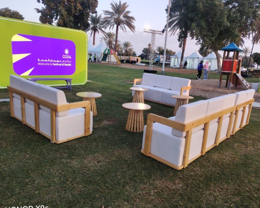 Round Wooden Side Table | Coffee Table | Areeka Event Rentals