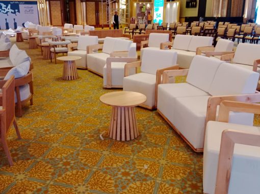Round Wooden Side Table | Coffee Table | Areeka Event Rentals
