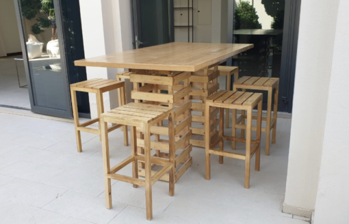 outdoor rectangular high table rental wooden rustic high table hire