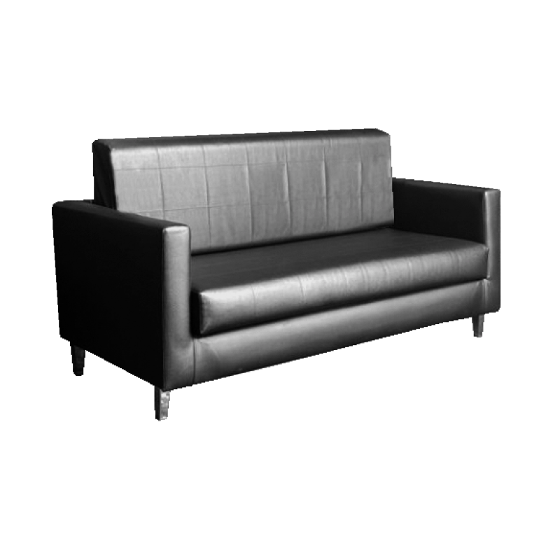 Black 2-Seater Sofa Rental for events in Dubai, Abu Dhabi, UAE.