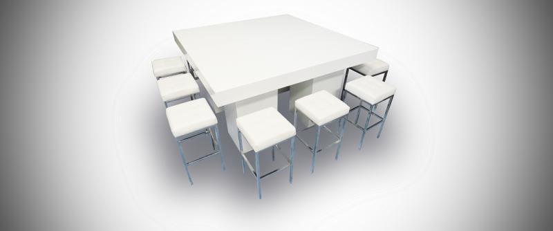 Wooden VIP High Table Rental for Dubai, Abu Dhabi, UAE events.